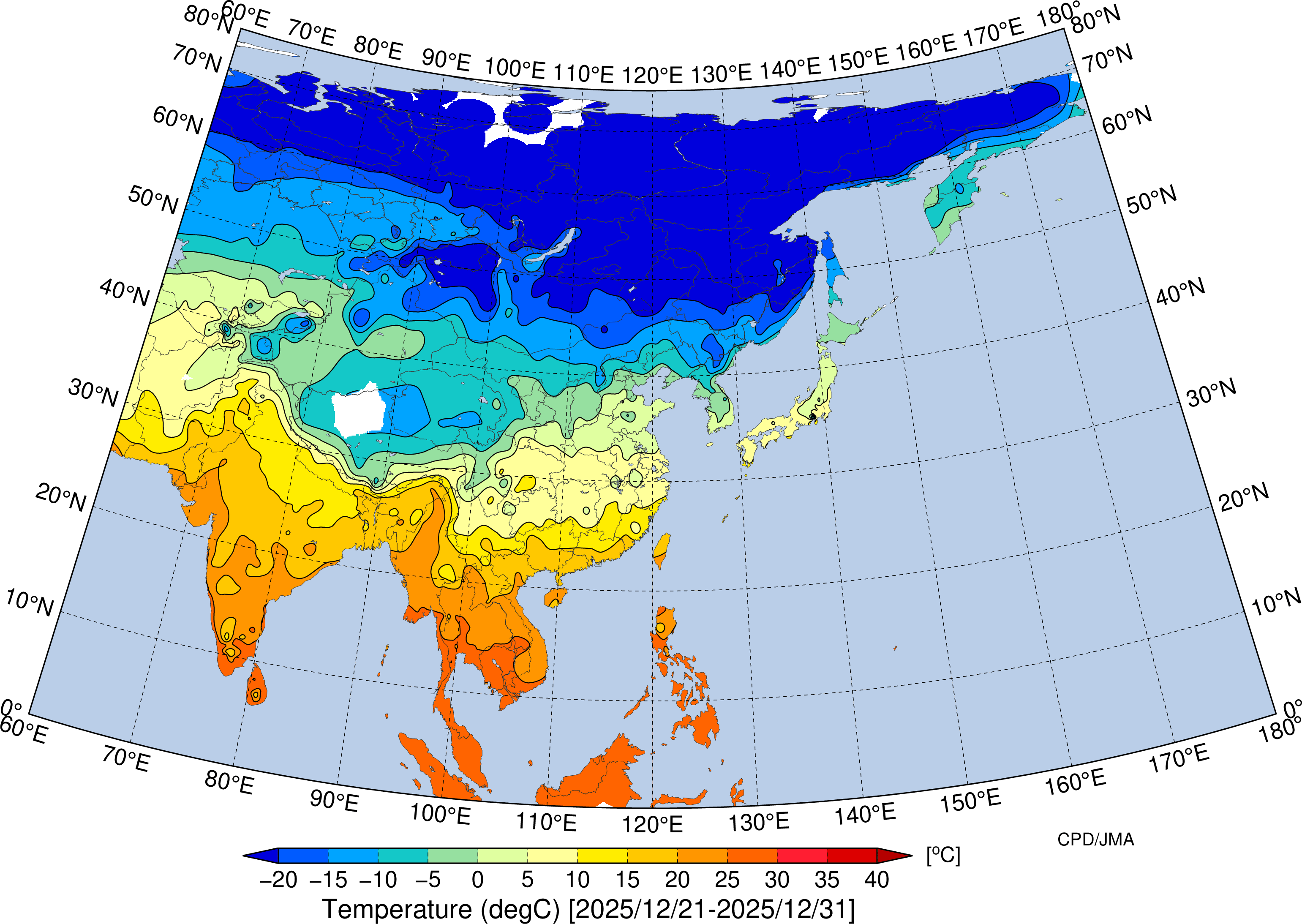 10-day/Half-monthly Temperature and Precipitation (Regional Map)/TCC
