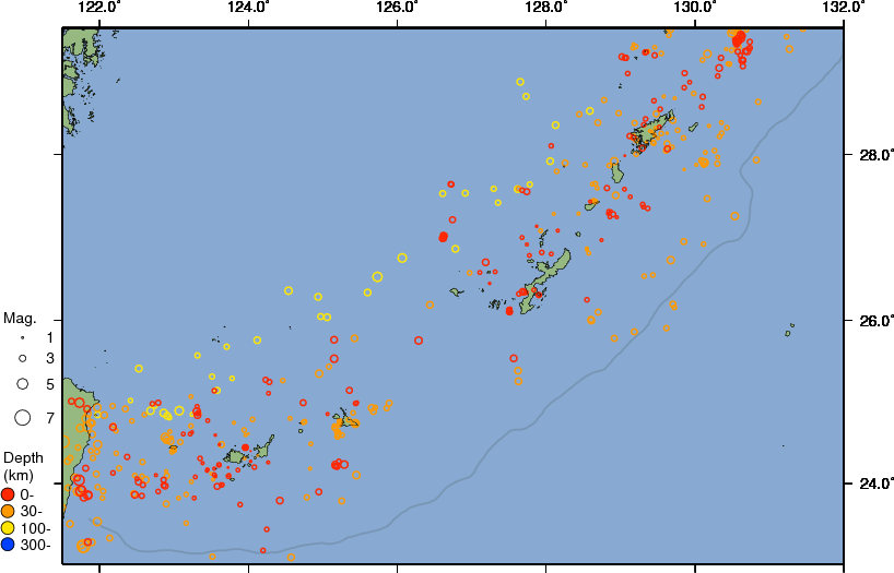 Japan Meteorological Agency | Epicenter Distribution