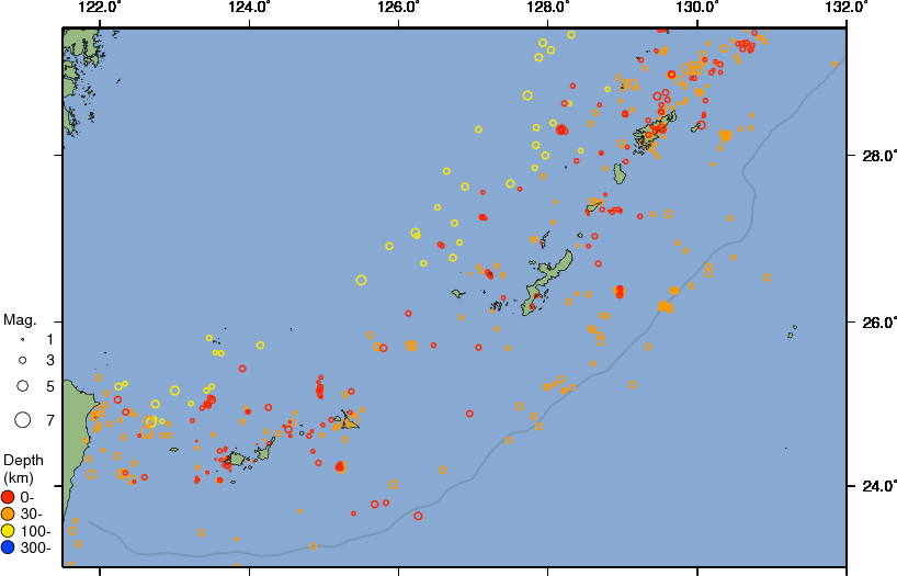 Japan Meteorological Agency | Epicenter Distribution