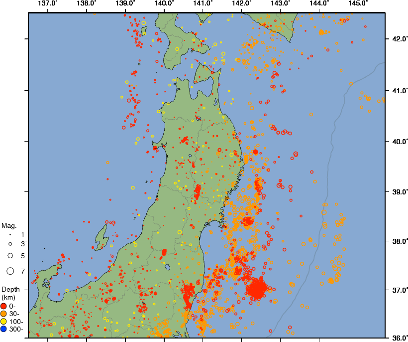 Japan Meteorological Agency | Epicenter Distribution
