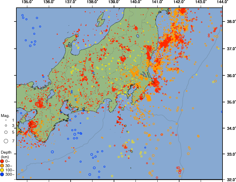 Japan Meteorological Agency | Epicenter Distribution