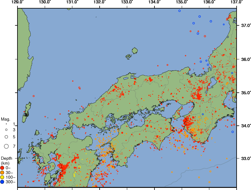 Japan Meteorological Agency | Epicenter Distribution