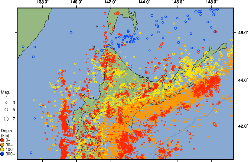 Japan Meteorological Agency | Epicenter Distribution