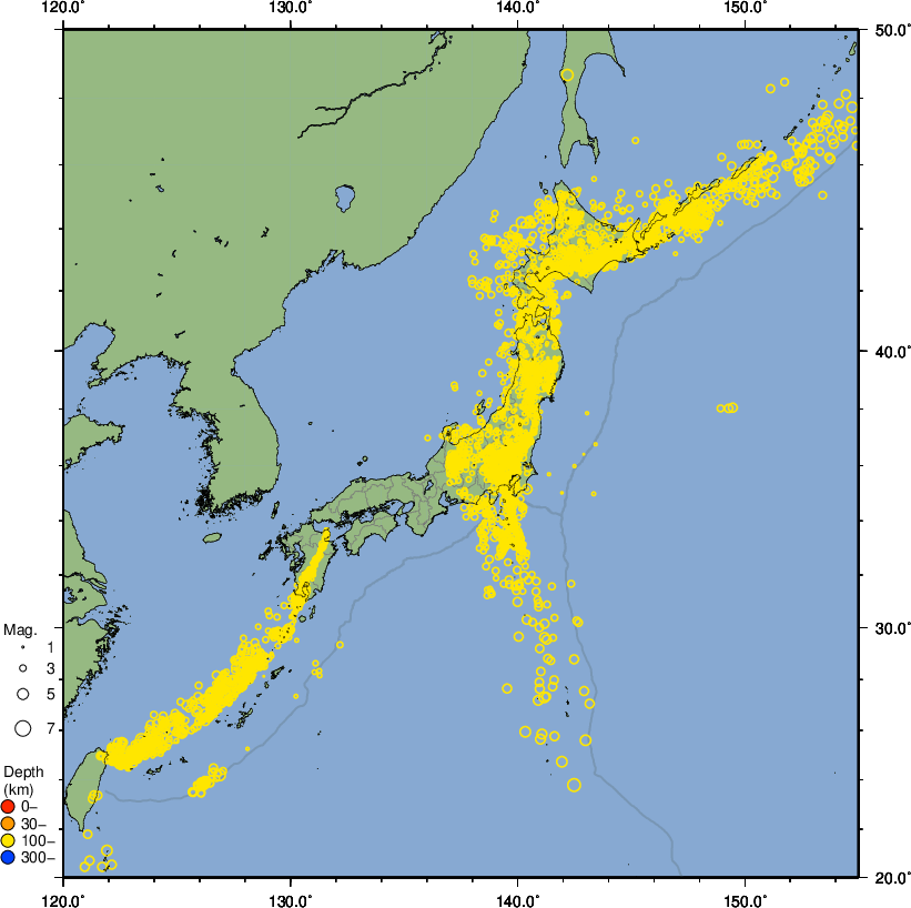Japan Meteorological Agency | Epicenter Distribution